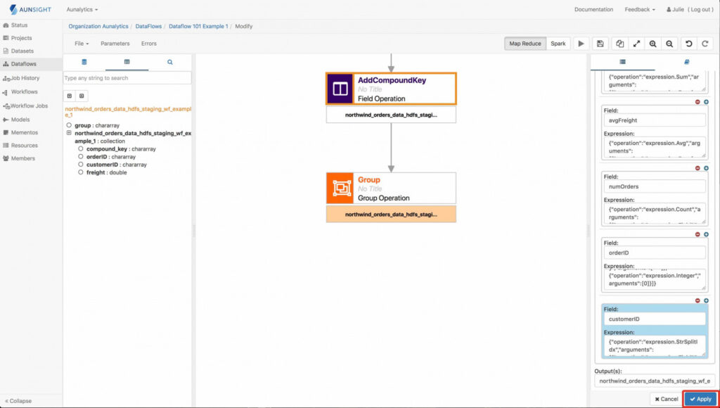 Dataflow Builder - Exercise 1 - Aunalytics