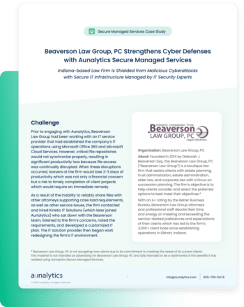 Beaverson Law Group, PC Strengthens Cyber Defenses with Aunalytics Secure Managed Services ...